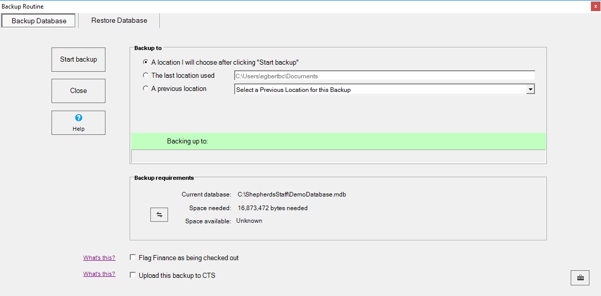 Backing up Your Database – The Shepherd’s Staff Help Center